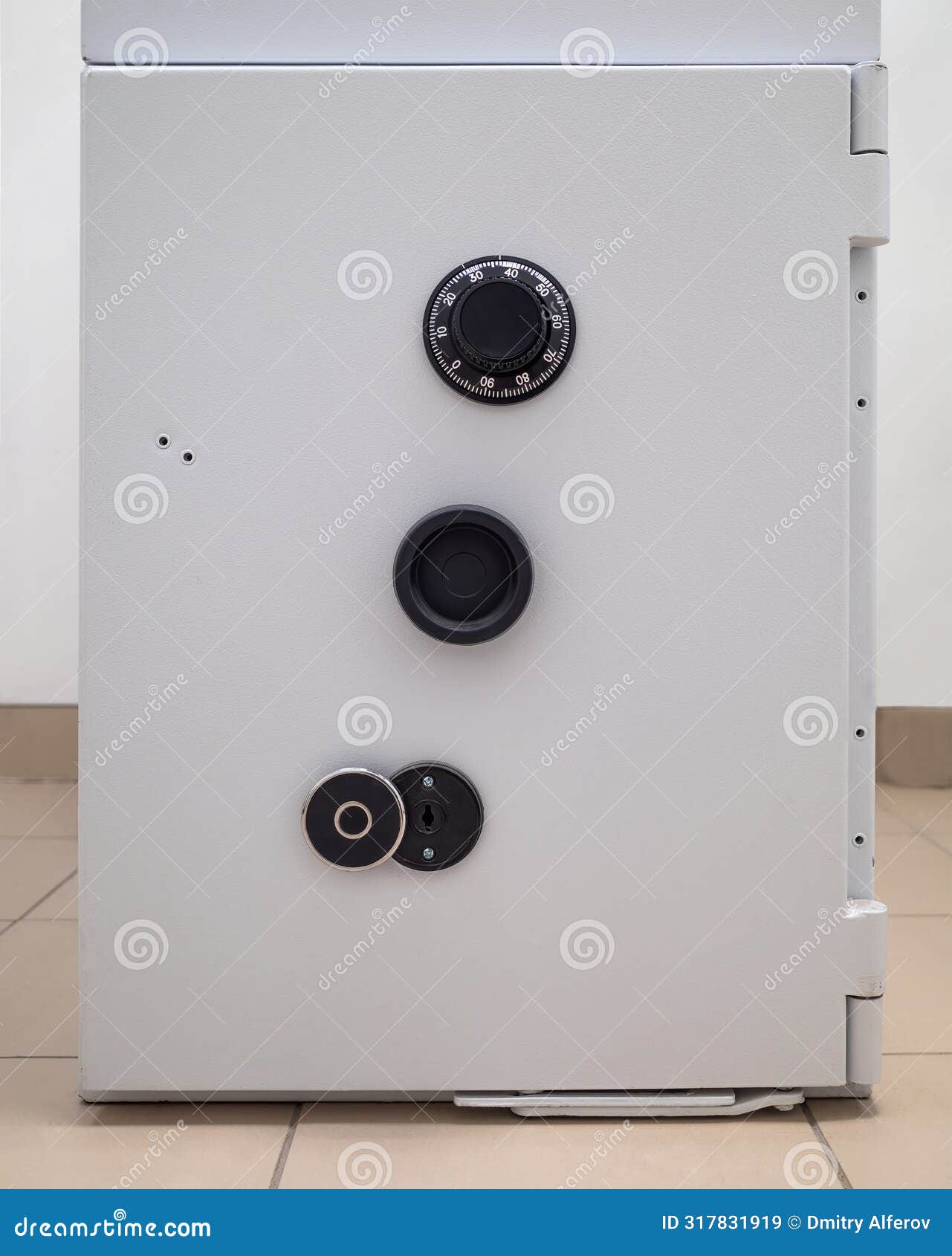 Front Panel of the ATM Safe with a Password Dial with Limb and a Lock ...