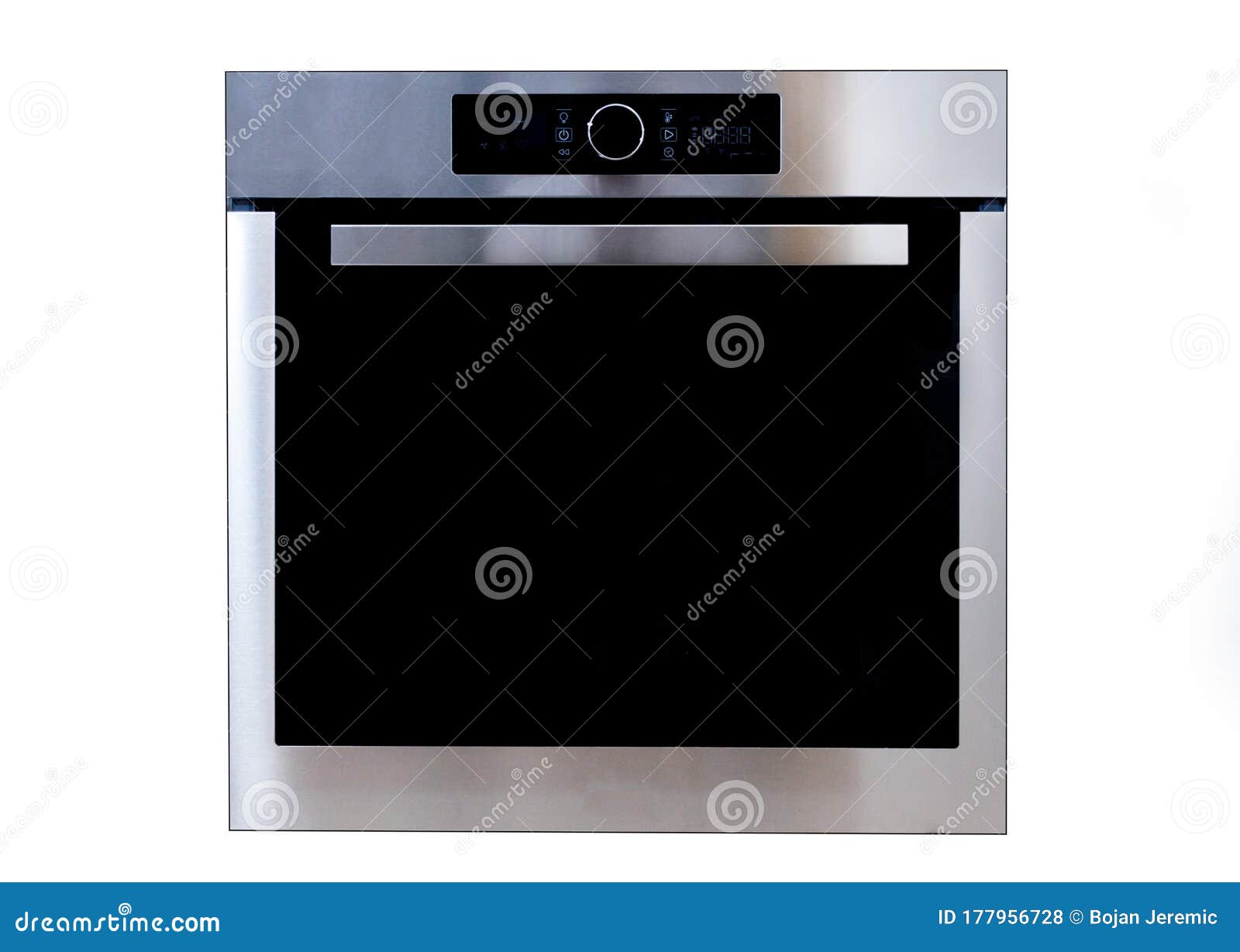 Front Panel of Digital Stove in Inox Color, Isolated on White. Stock ...