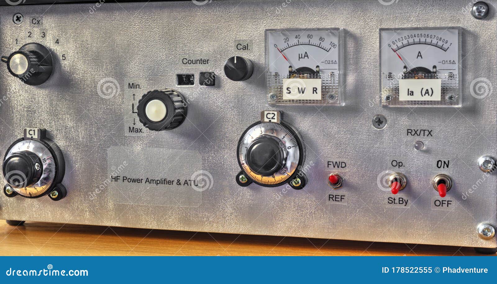 Front Panel of a High Frequency Power Amplifier with Vacuum Tubes Stock ...