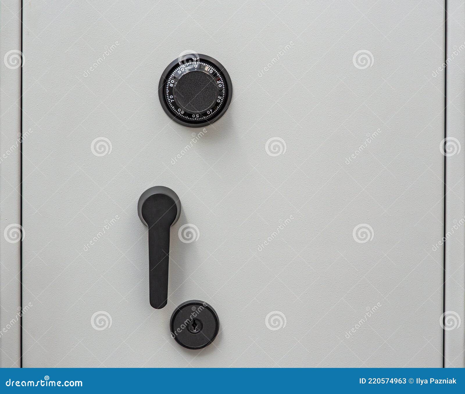 Front Panel of a Secure Bank Safe. Stock Image - Image of keyhole ...