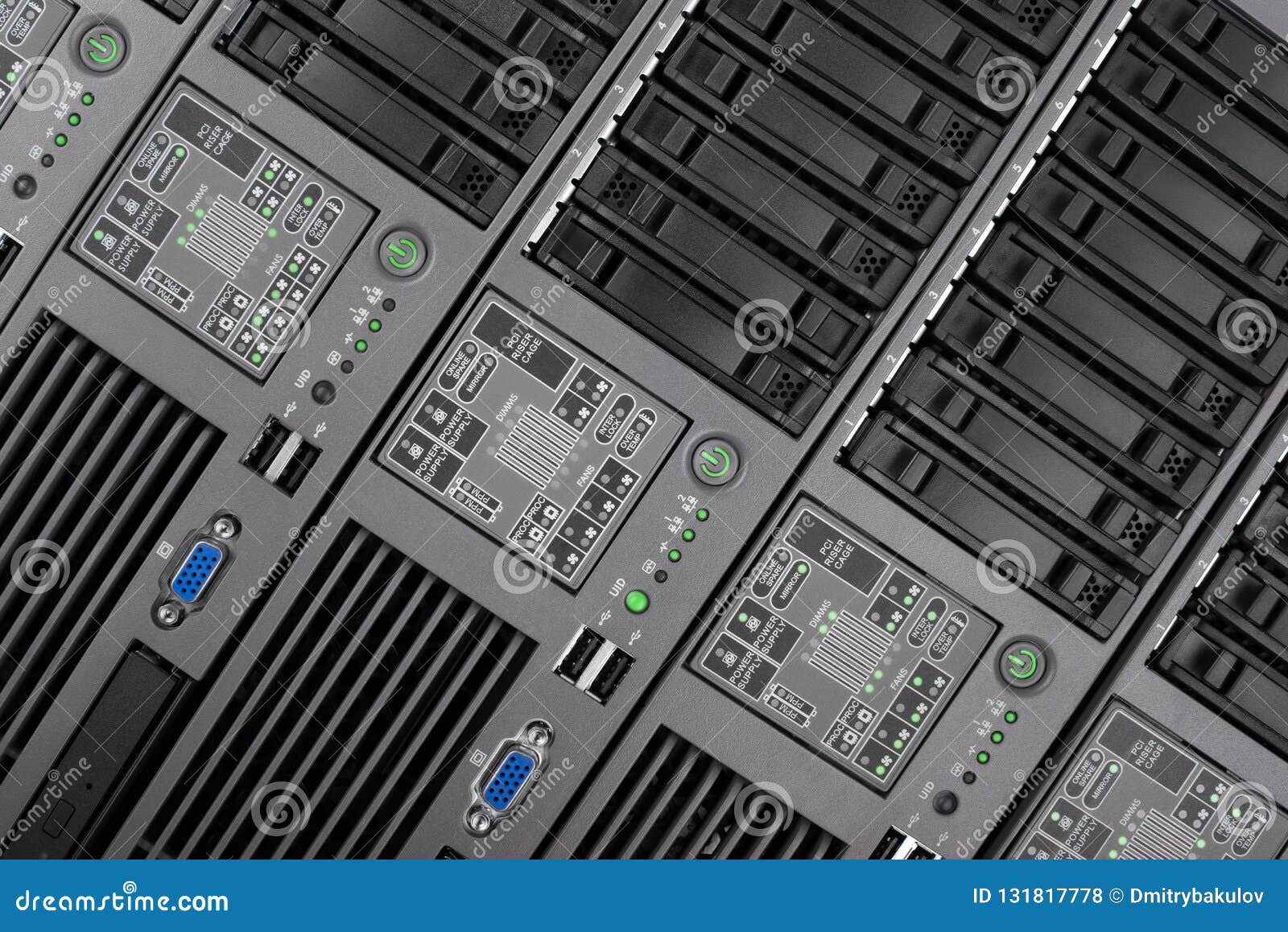 The Front Panel of the Server Closeup. Internet Technology, Obsolescent ...