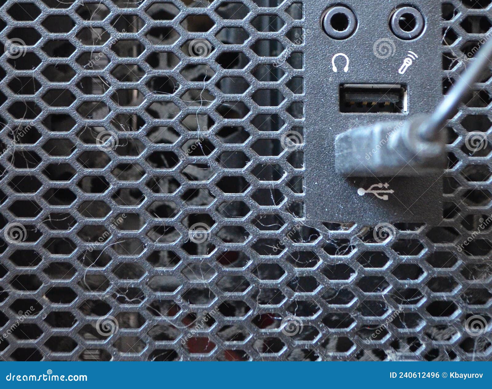 The Front Panel of the System Unit in the Dust Close-up Stock Photo ...