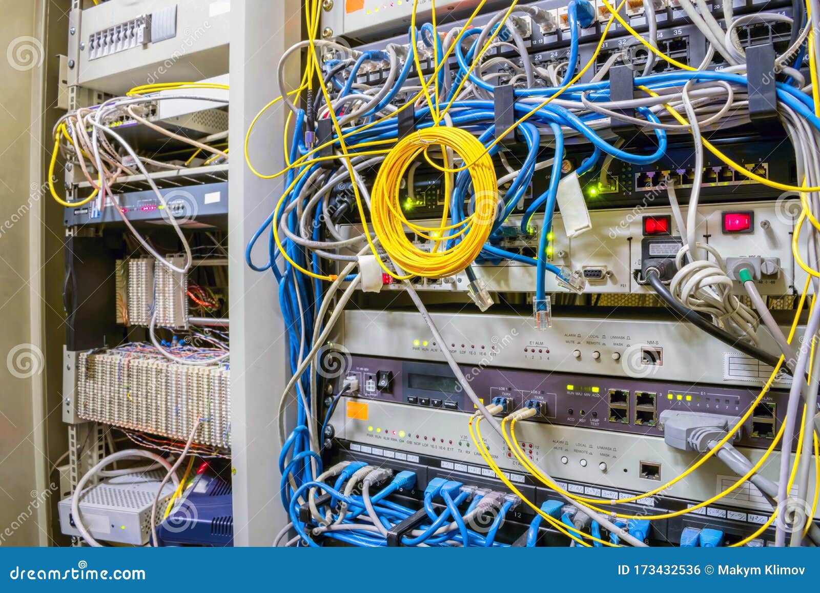 Front Panel of the Telecommunications Box with Random Interweaving of ...