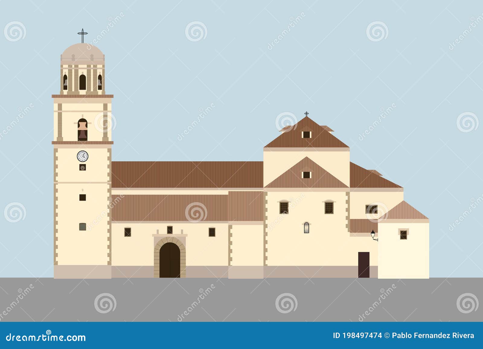 Front Parish Church stock vector. Illustration of vector - 198497474
