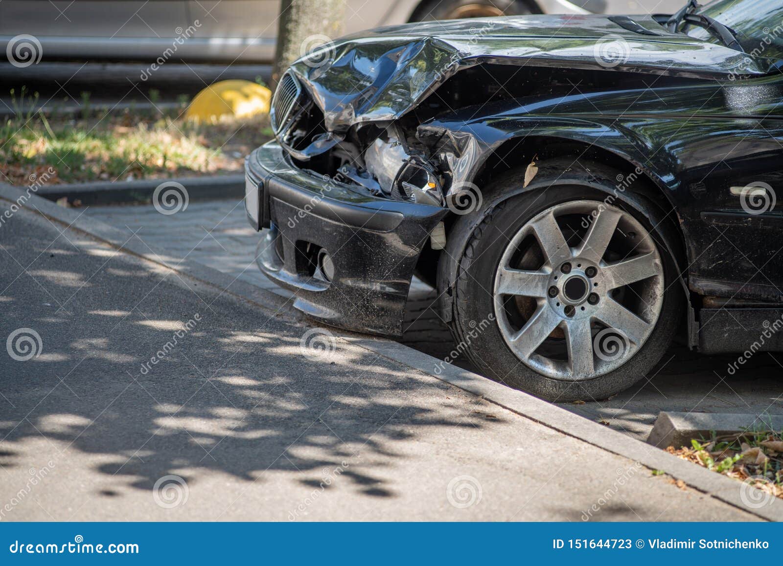 Front Part of the Car after a Head-on Collision Stock Image - Image of ...
