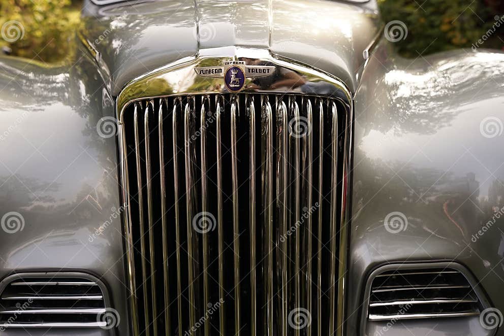 Front Part of a Classic Silver Sunbeam-Talbot Car Editorial Image ...