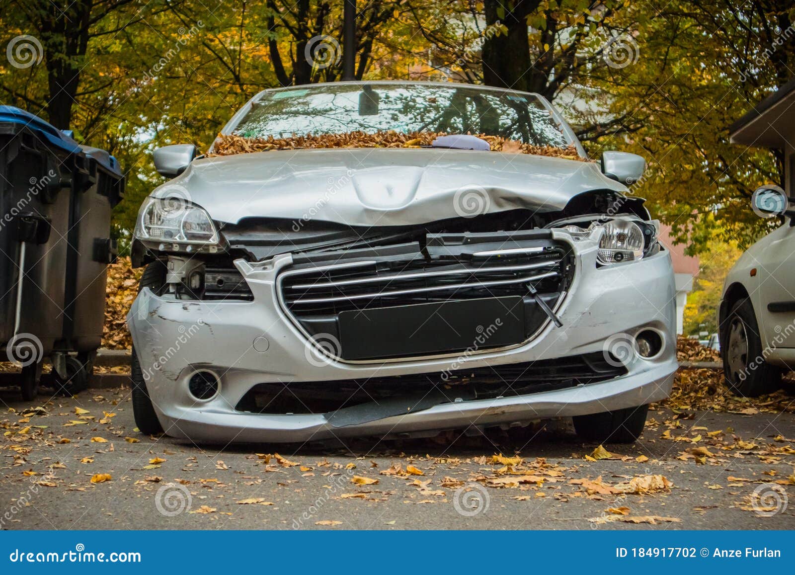 Front Part of a Crashed Car Stock Photo - Image of body, safe: 184917702