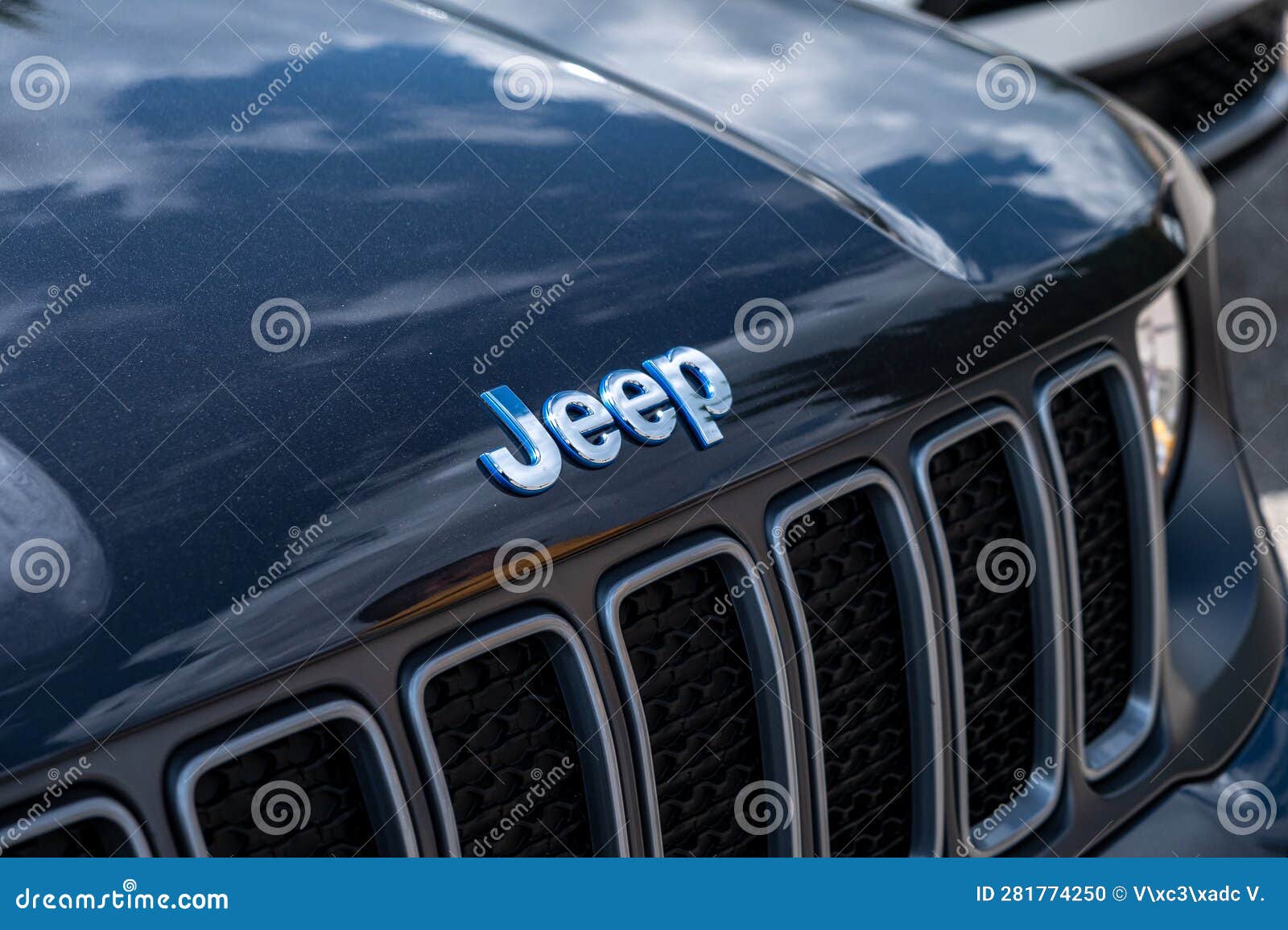 Front part of a Jeep car editorial image. Image of drive - 281774250