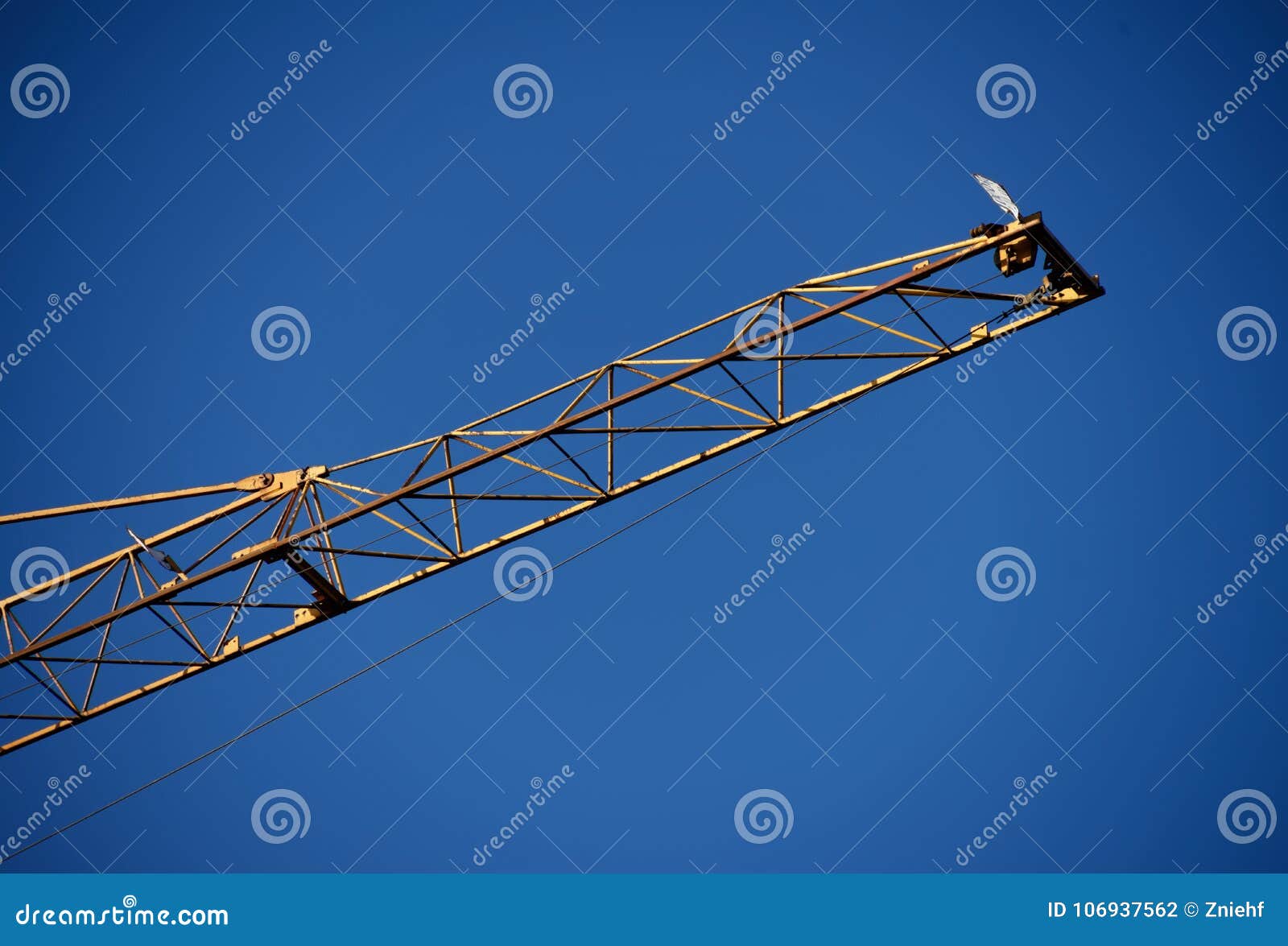 Front Part of a Large Crane of a Construction Site in Front of a Stock ...