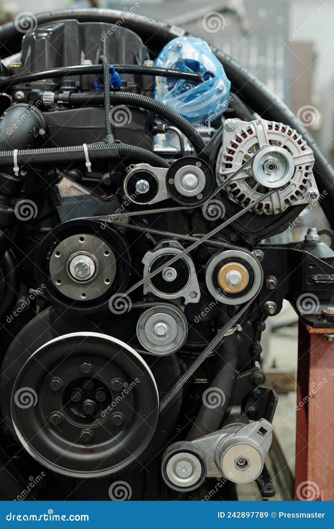 Front Part of Large Engine of Huge Industrial Automated Machine Stock ...