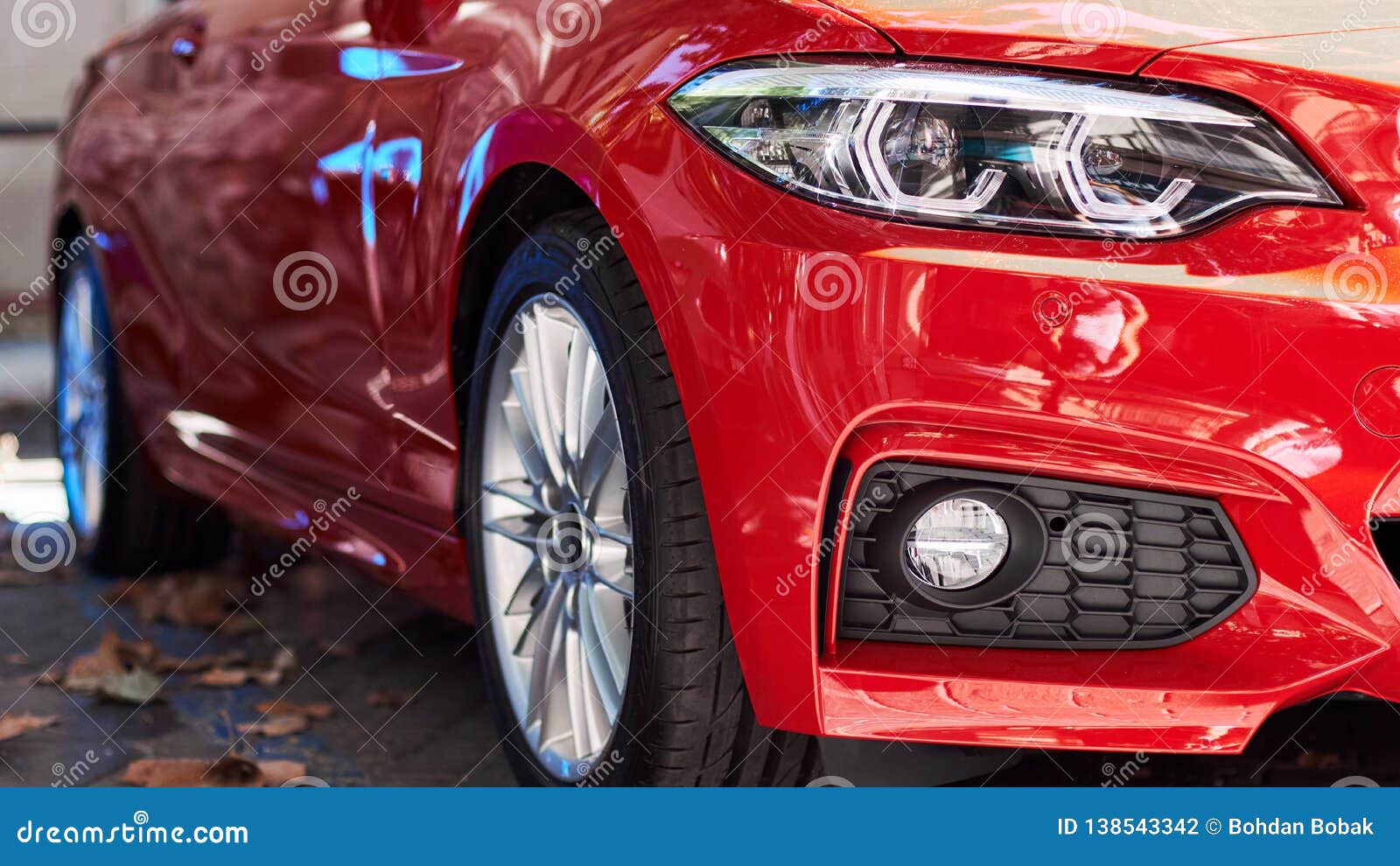 Front part of a red car stock photo. Image of auto, elegant - 138543342