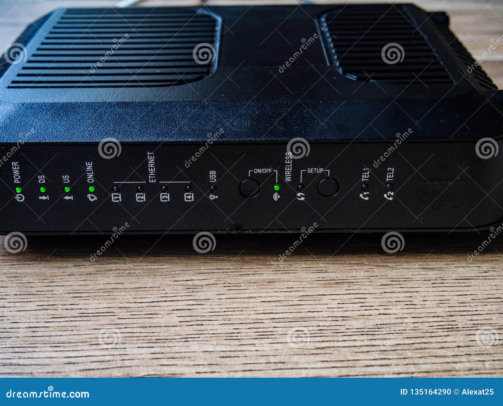 Front part of router stock photo. Image of white, ethernet - 135164290