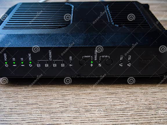 Front part of router stock photo. Image of white, ethernet - 135164290