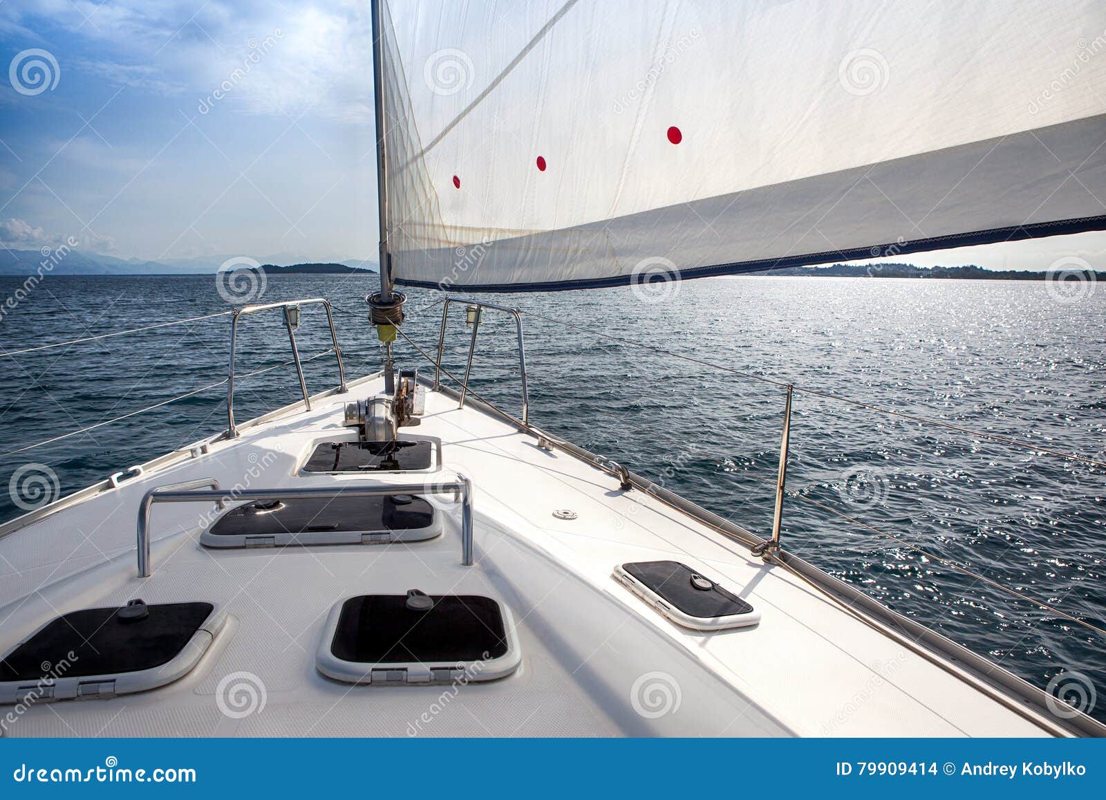 Front part of a sailboat stock photo. Image of mamry - 79909414