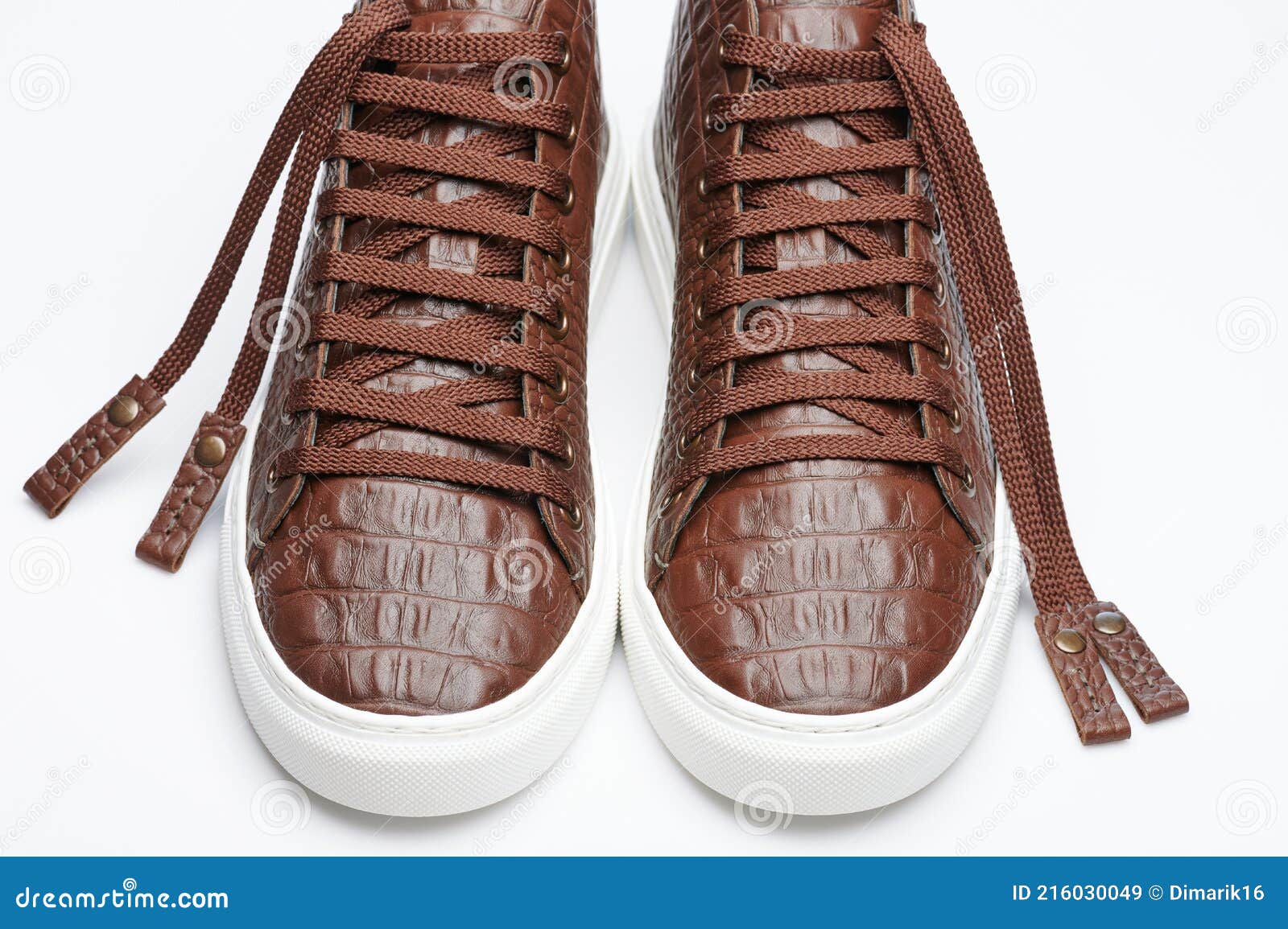 Front Perspective View of Brown Leather Shoe Stock Image - Image of ...