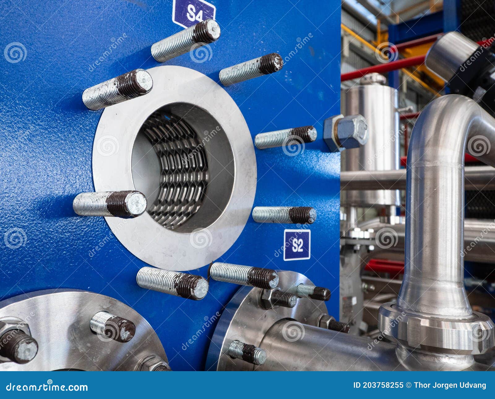 Plate Heat Exchanger Rods Installed In The System Transfer Heat Stock ...