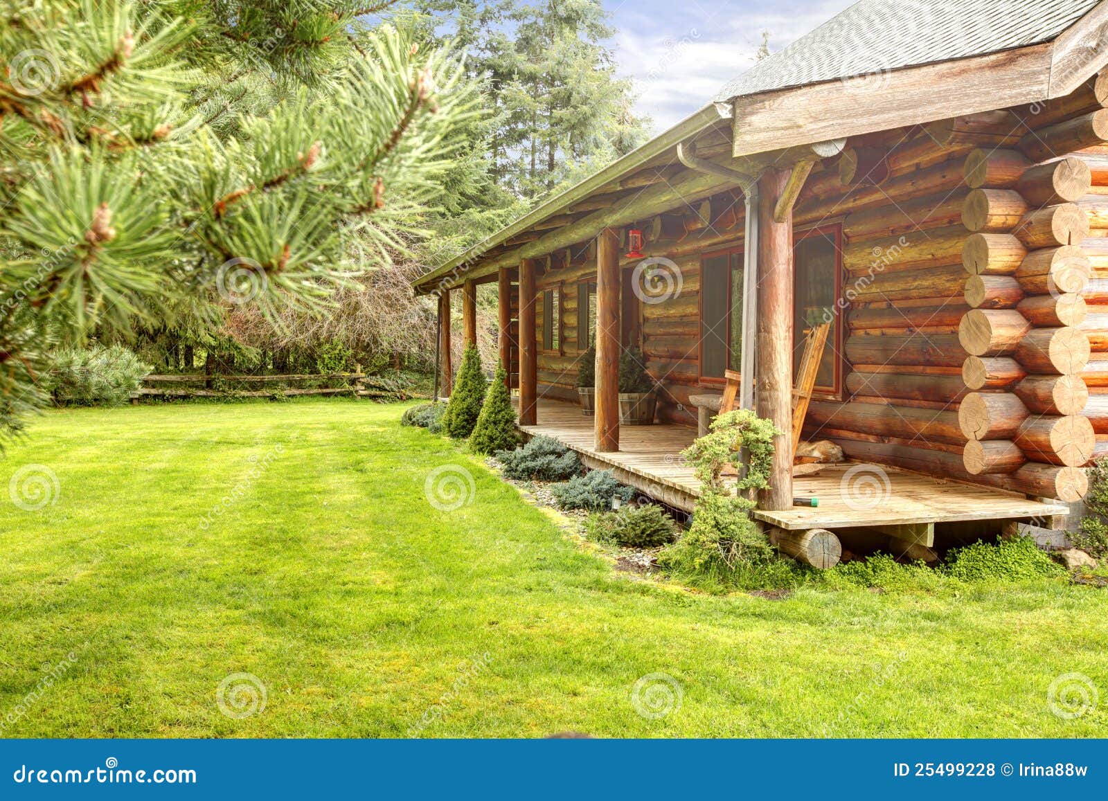 Front Porch of Old Log Cabin. Stock Photo - Image of nature, cabin ...