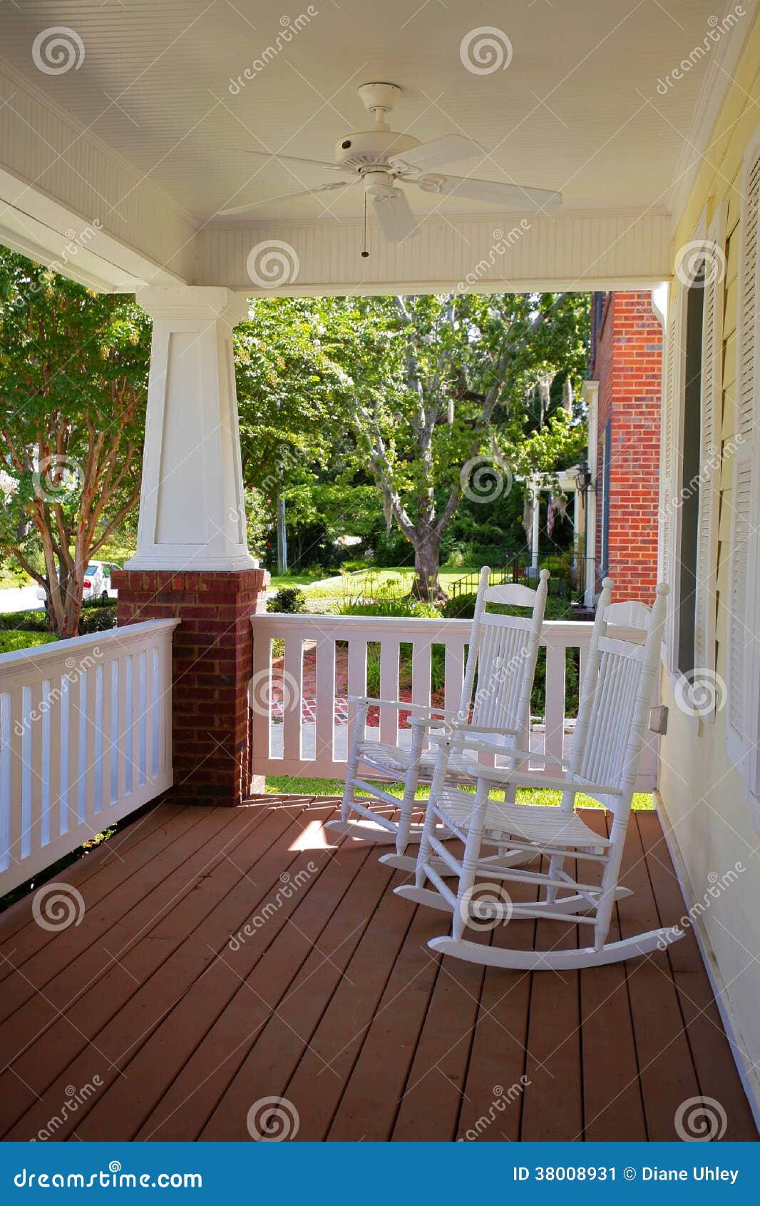 Front Porch with Rocking Chairs Stock Image - Image of design, patio ...
