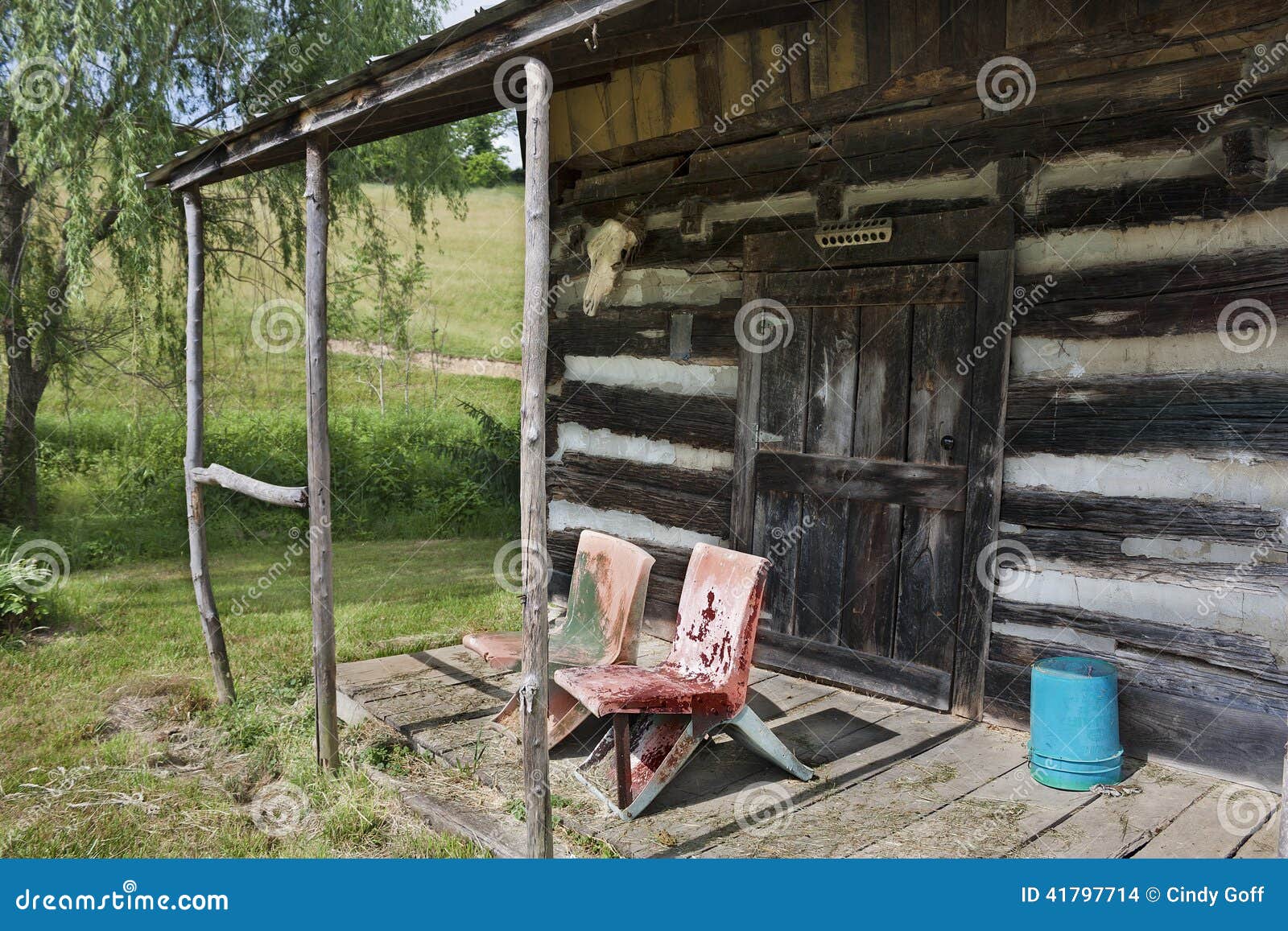 Front Porch of Rustic Cabin Stock Photo - Image of architecture, pine ...