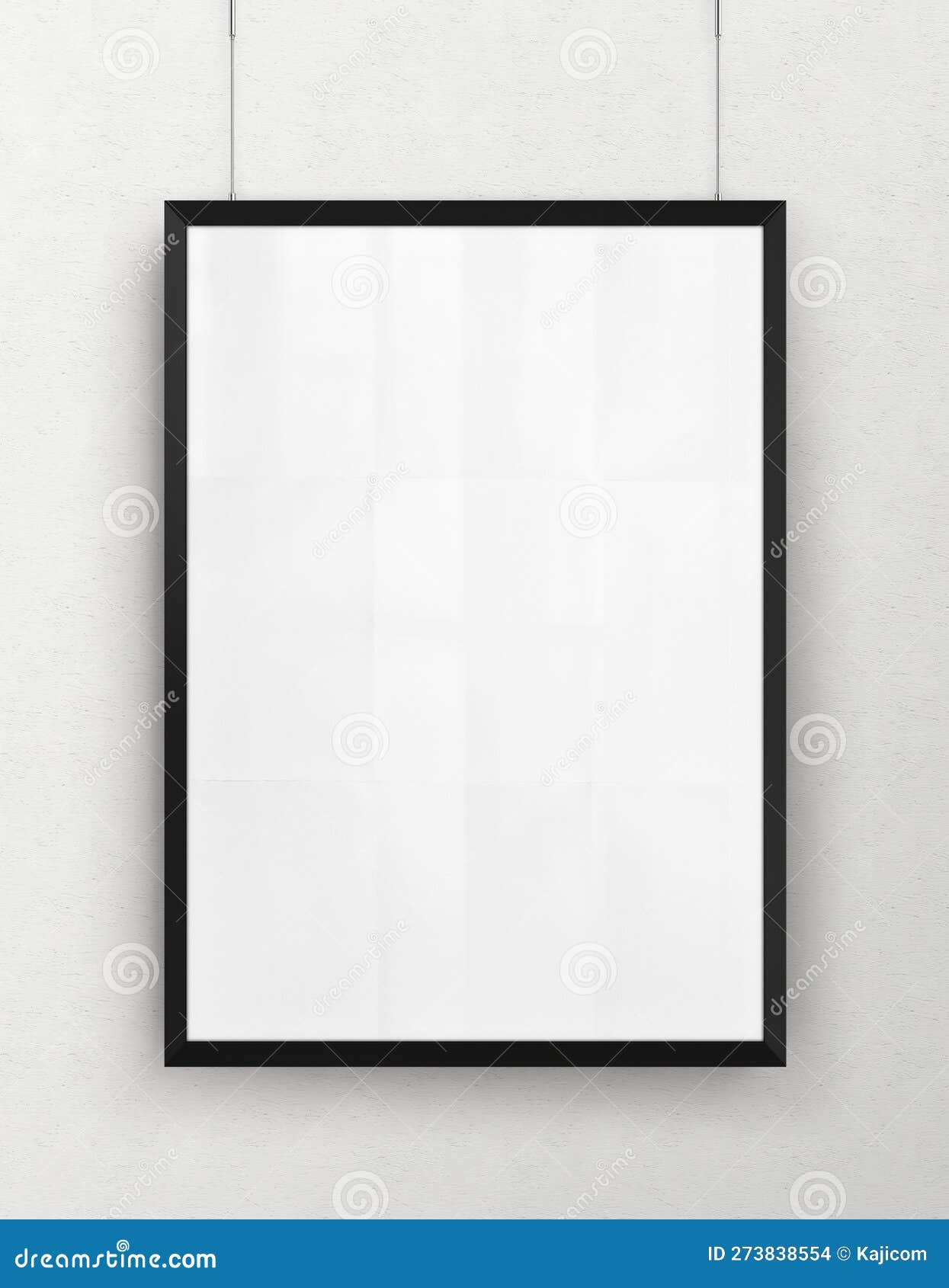 Front Poster Frame on Grey Wall Background. Stock Photo - Image of ...