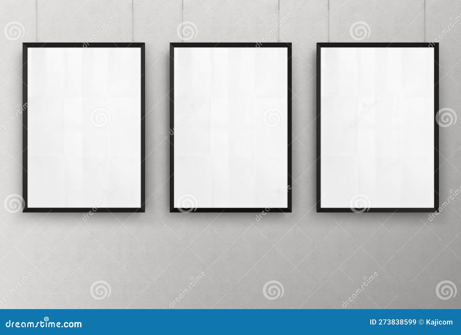 Front Poster Frame on Grey Wall Background. Stock Image - Image of ...