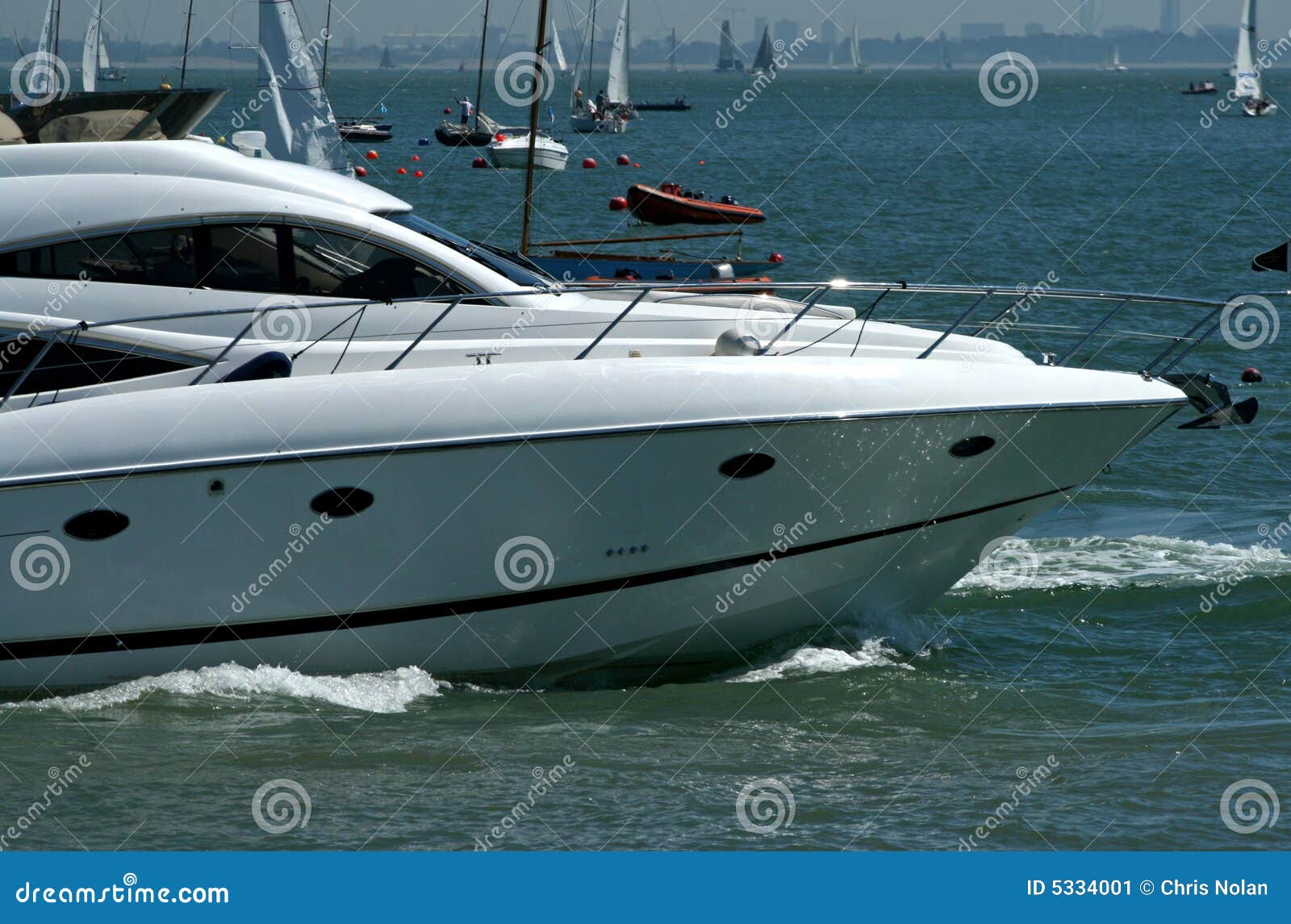 Front Of Power Boat On The Water Stock Image - Image: 5334001