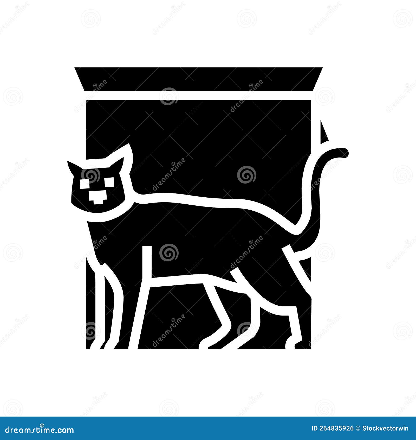 In Front of Preposition English Glyph Icon Vector Illustration Stock ...
