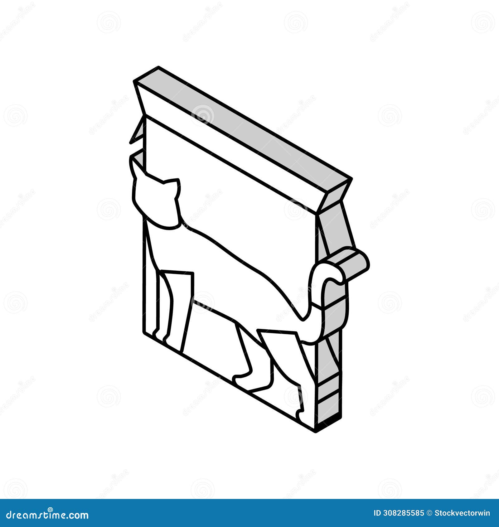 In Front of Preposition English Isometric Icon Vector Illustration ...