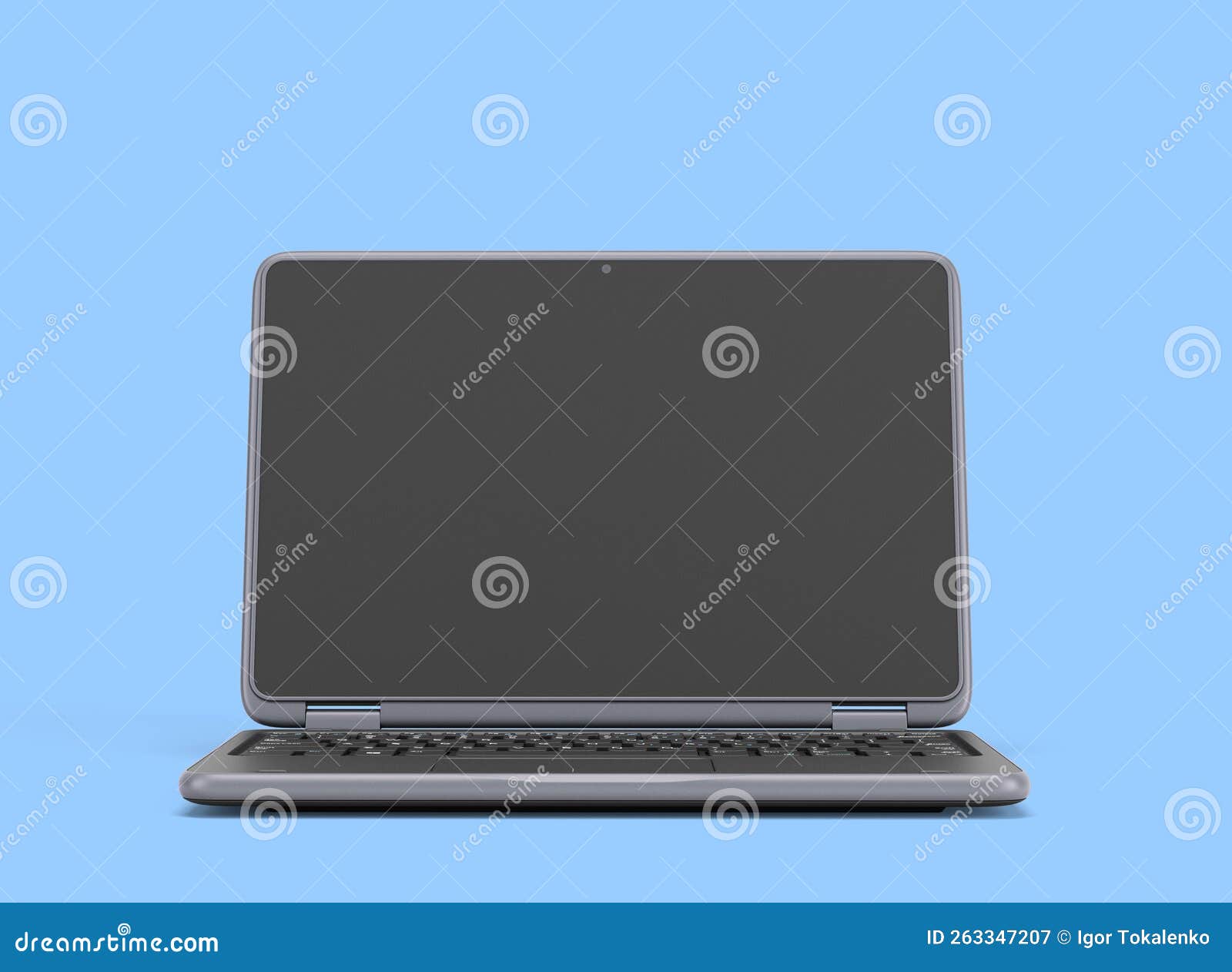 Front Presentation New Modern Laptop with Empty Screan 3d Render on ...