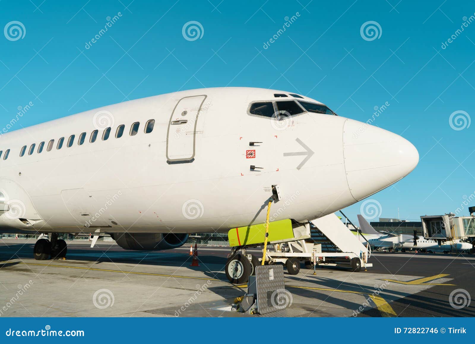 Front Profile and Cockpit Windows of Wide-body Airplane. Stock Photo ...