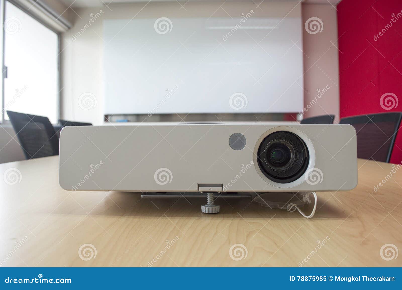 Front of Projector Presentation on Table in Meeting Room Stock Image ...