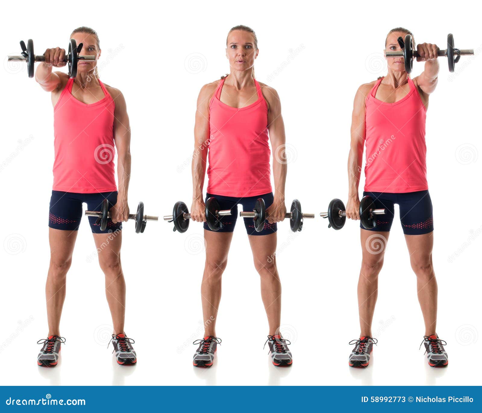 Front Raise stock image. Image of exercise, series, lifting - 58992773
