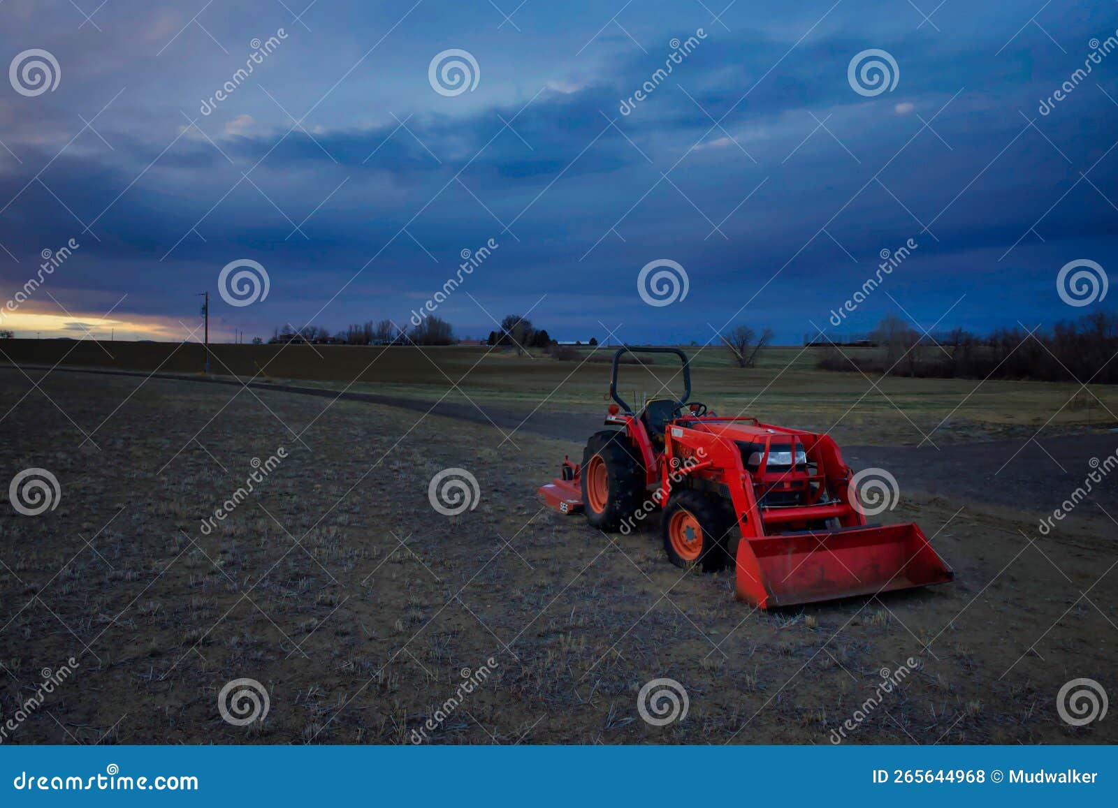 Tractor Sundown stock photo. Image of agriculture, colorado - 265644968