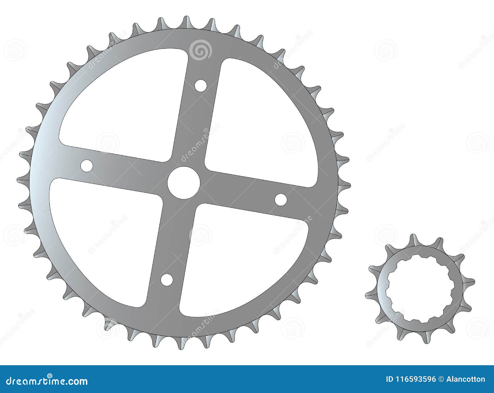 Front and Rear Isolated Bicycle Cogs Stock Vector - Illustration of ...