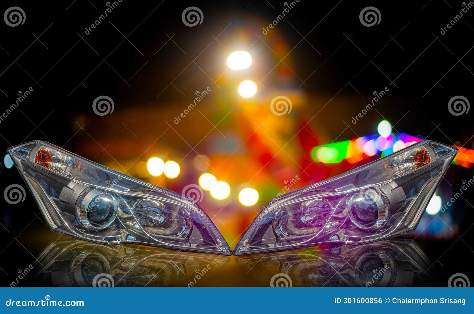 Front and Rear Lights, Cars, Isolated Cutout Background, White ...