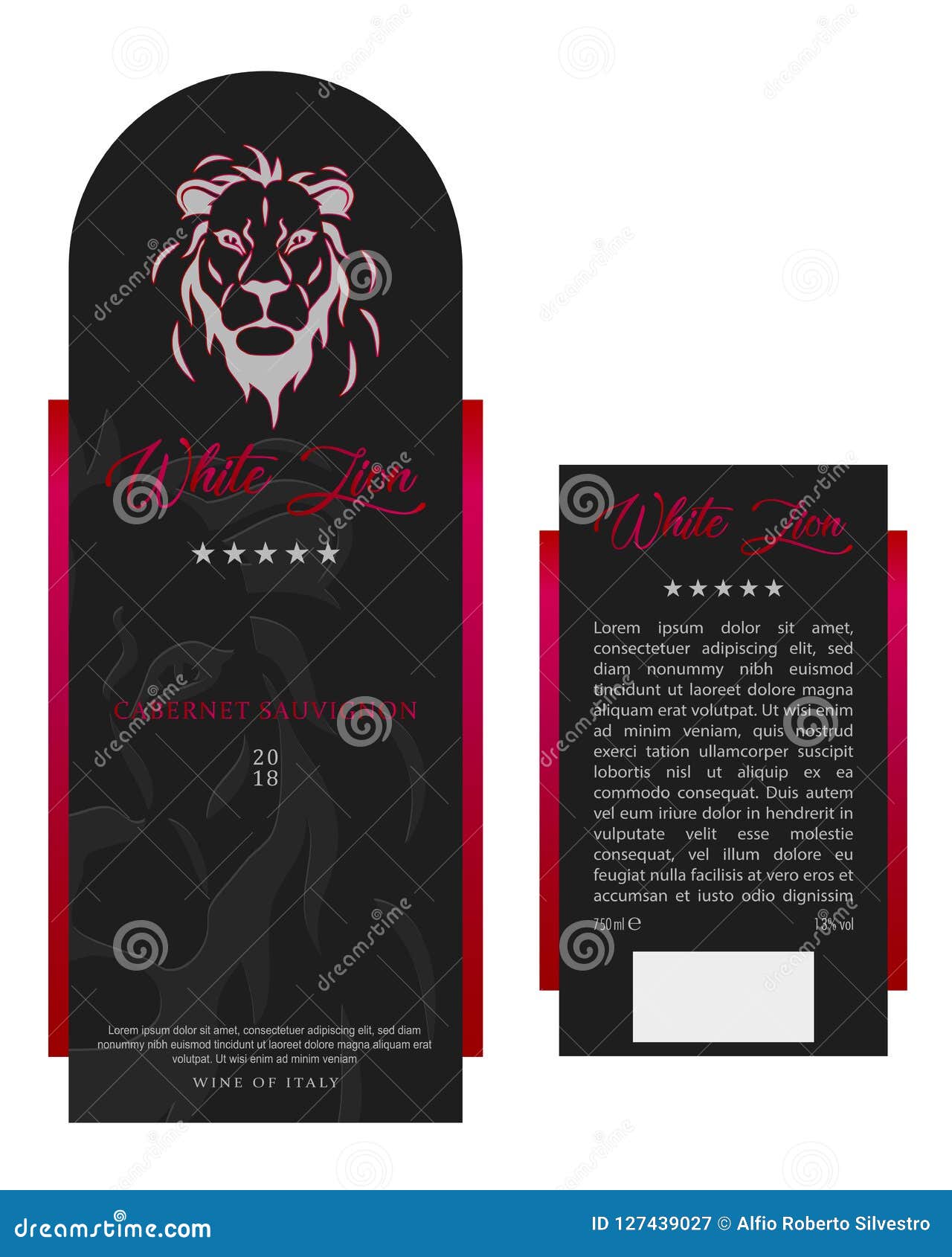 Front and Rear of Modern Wine Label Template Stock Vector ...
