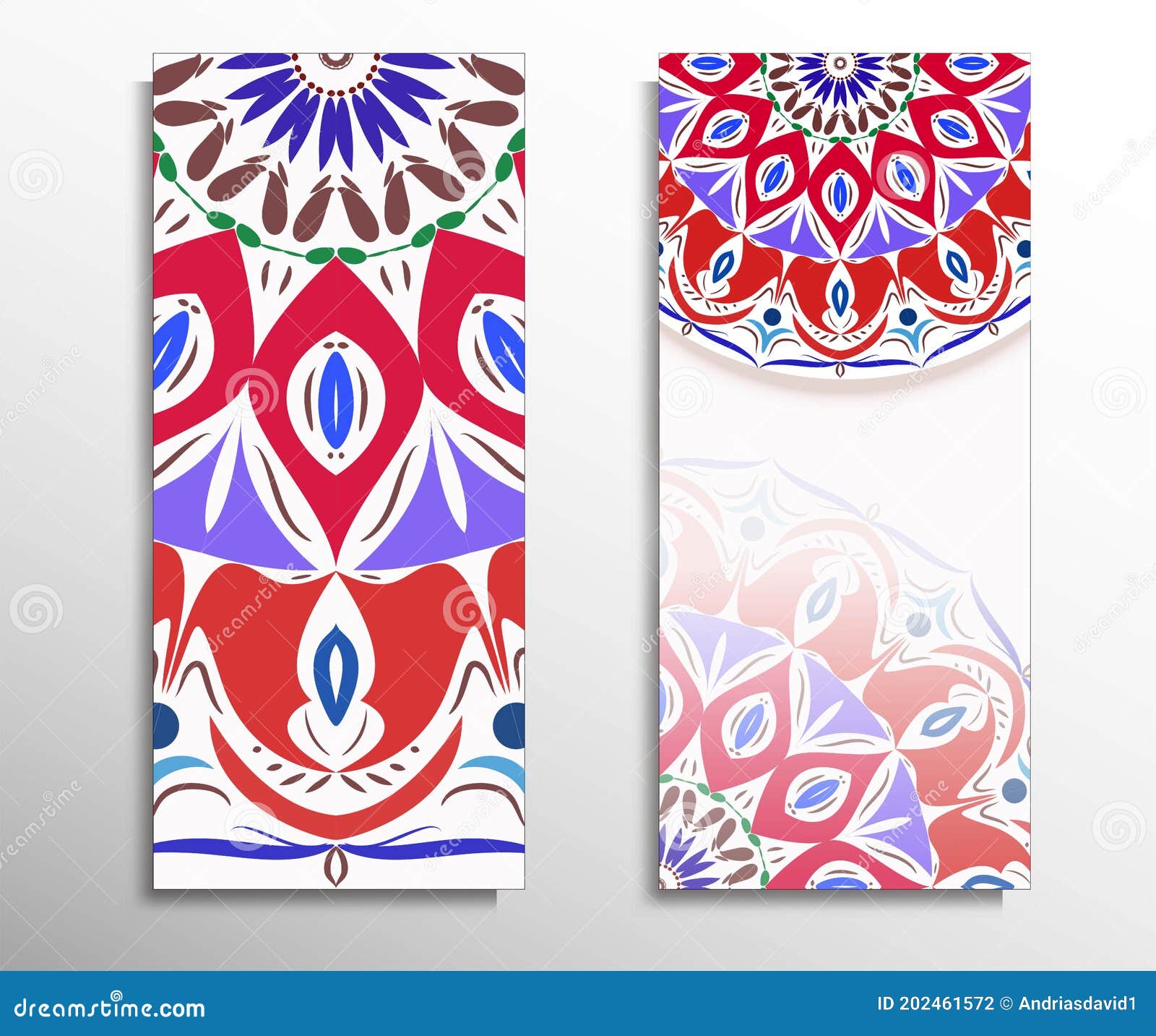 The Front and Rear Side. Mandala Design Elements Stock Vector ...