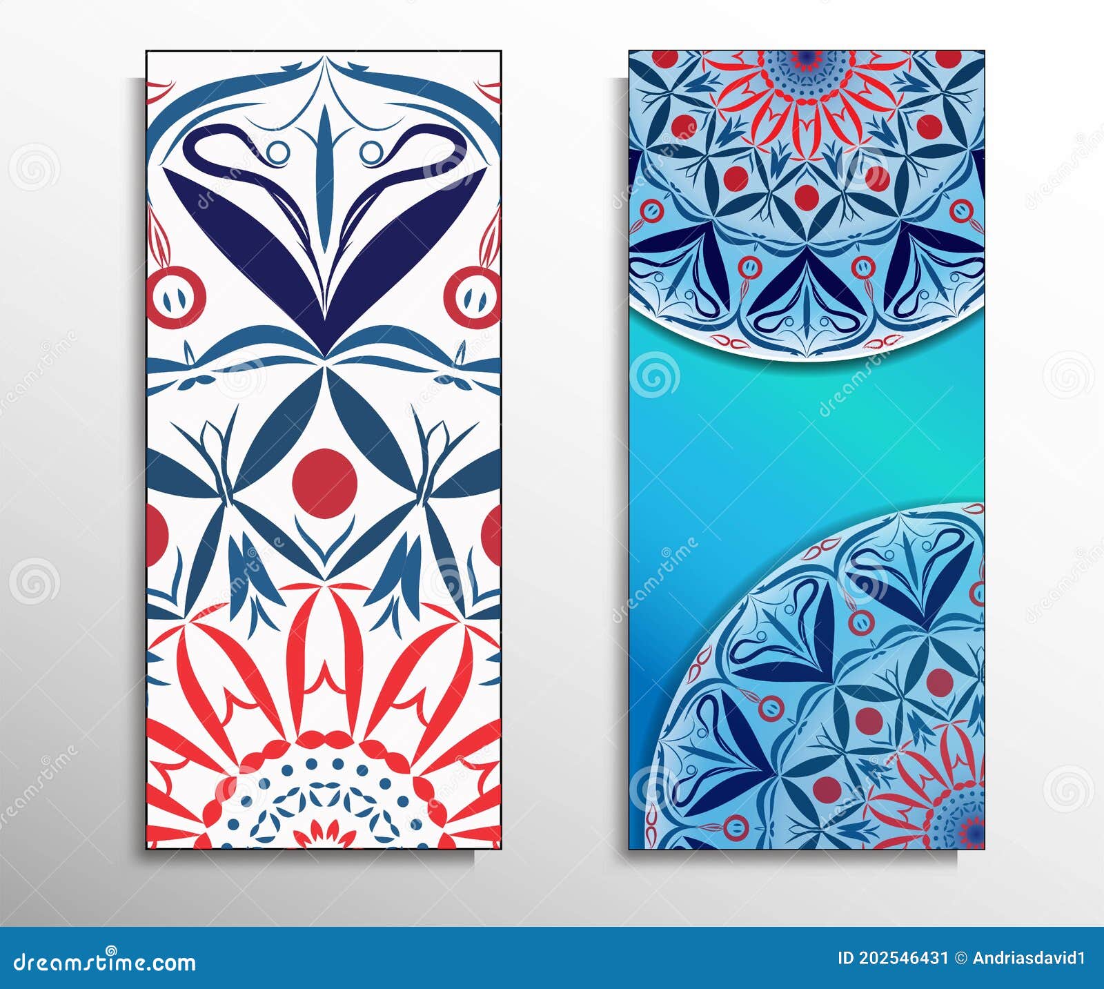 The Front and Rear Side. Mandala Design Elements Stock Vector ...