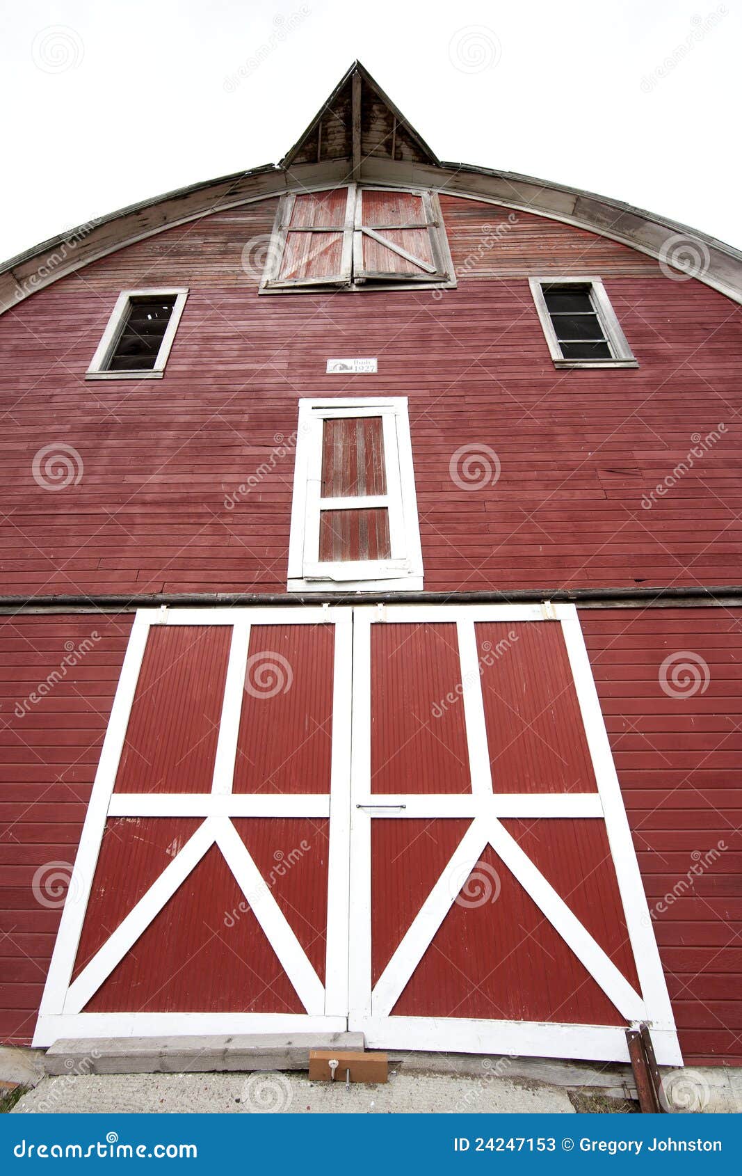 Front of a red barn. stock image. Image of building, structure - 24247153