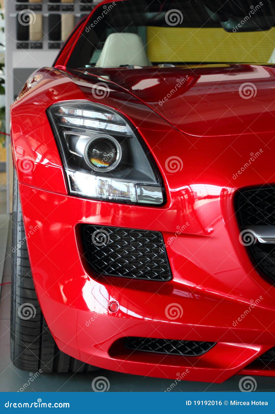 Front of red sports car stock photo. Image of headlamp - 19192016