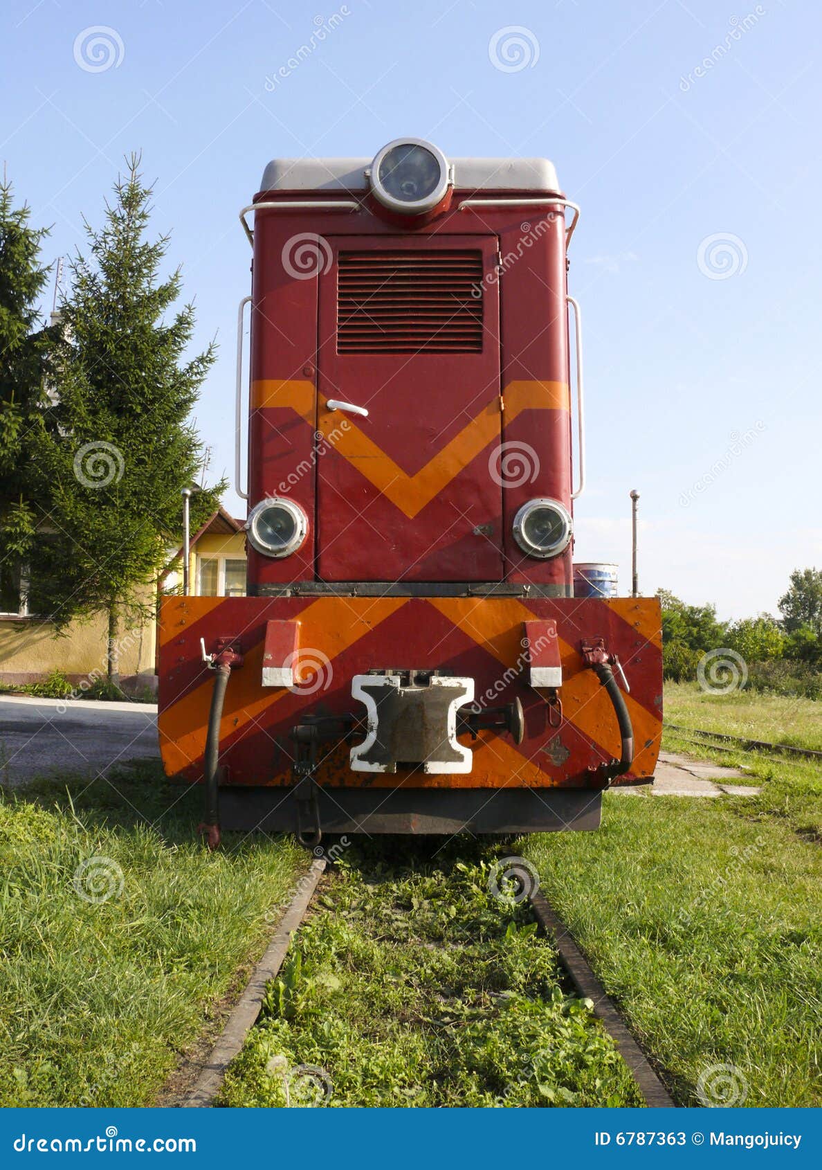 In front of the red train stock image. Image of railroad - 6787363