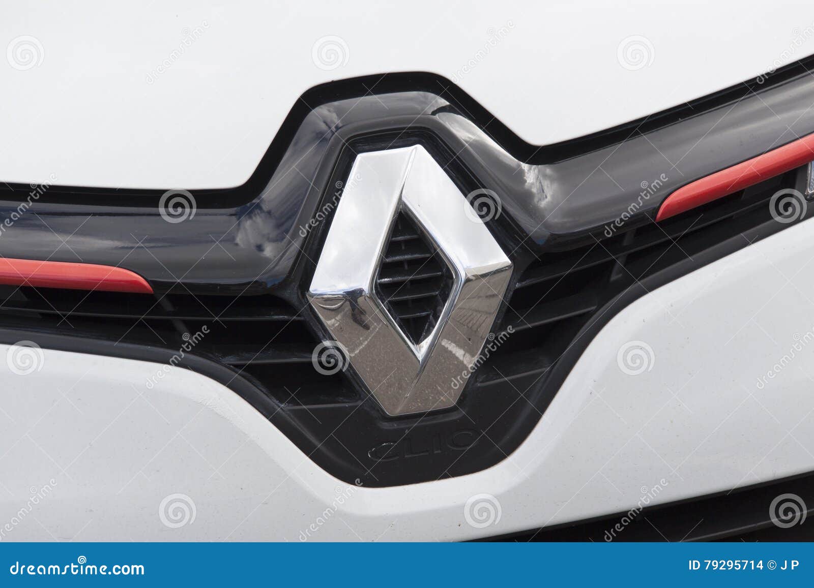 Front of a Renault Clio with Red Stripes Editorial Stock Image - Image ...