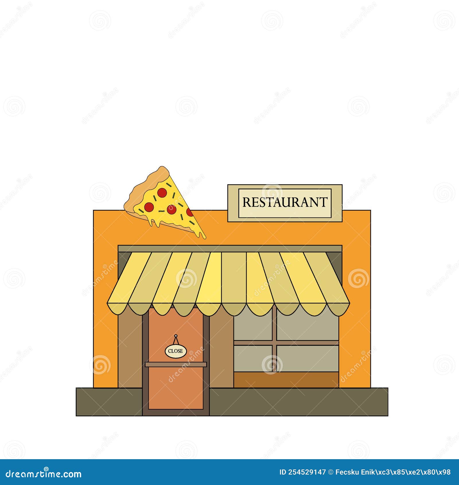 Front of Restaurant Vector Flat Design Stock Vector - Illustration of restaurant, food: 254529147