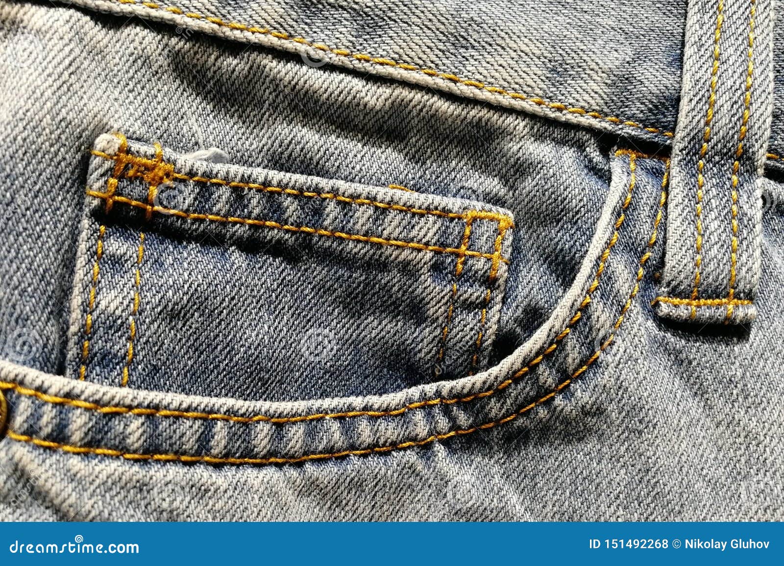Front Right Pocket on Light-colored Jeans. Stock Photo - Image of ...