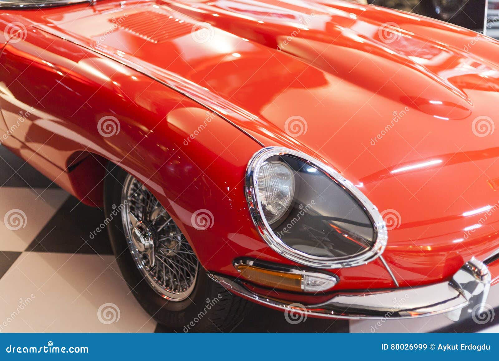 Front Right of Red Vintage Car Stock Image - Image of detail, motor ...