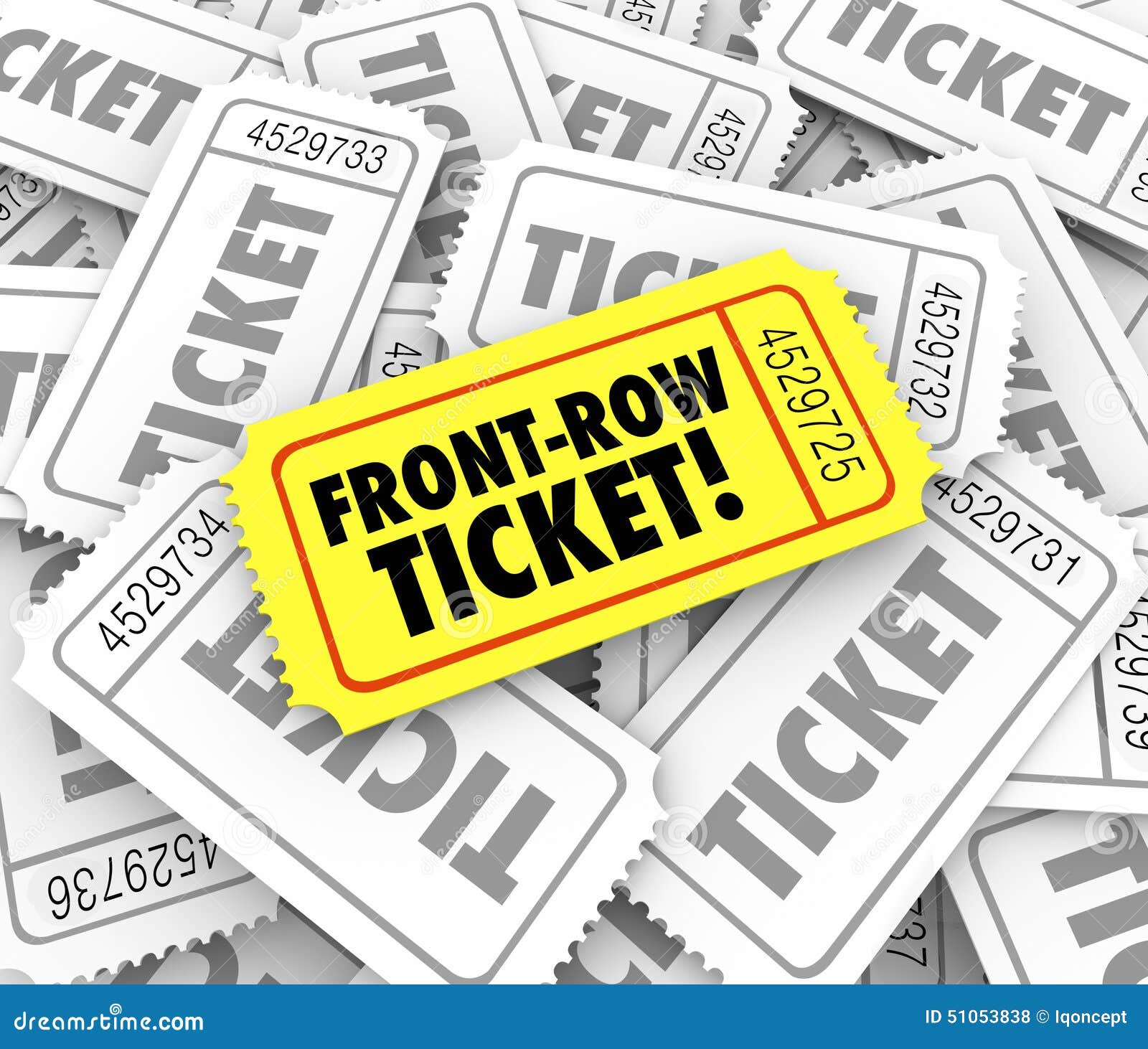 Front Row Ticket Special Vip Seating Best View Close Performance Stock Illustration Image