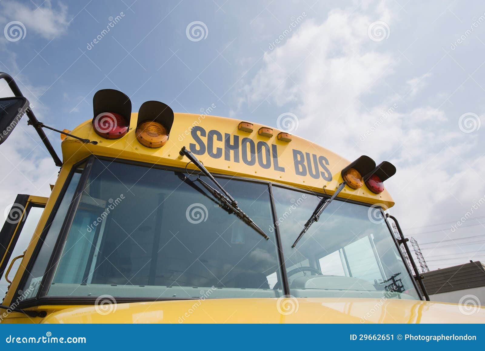 Front of School Bus stock image. Image of outdoors, reflectors - 29662651