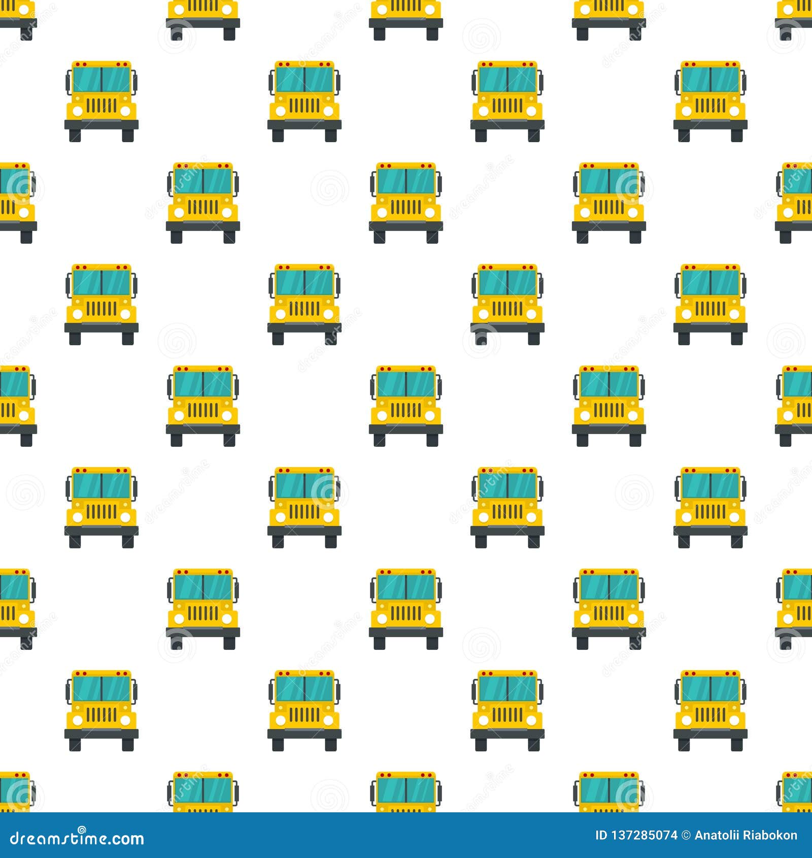 Front of School Bus Pattern Seamless Vector Stock Vector - Illustration ...