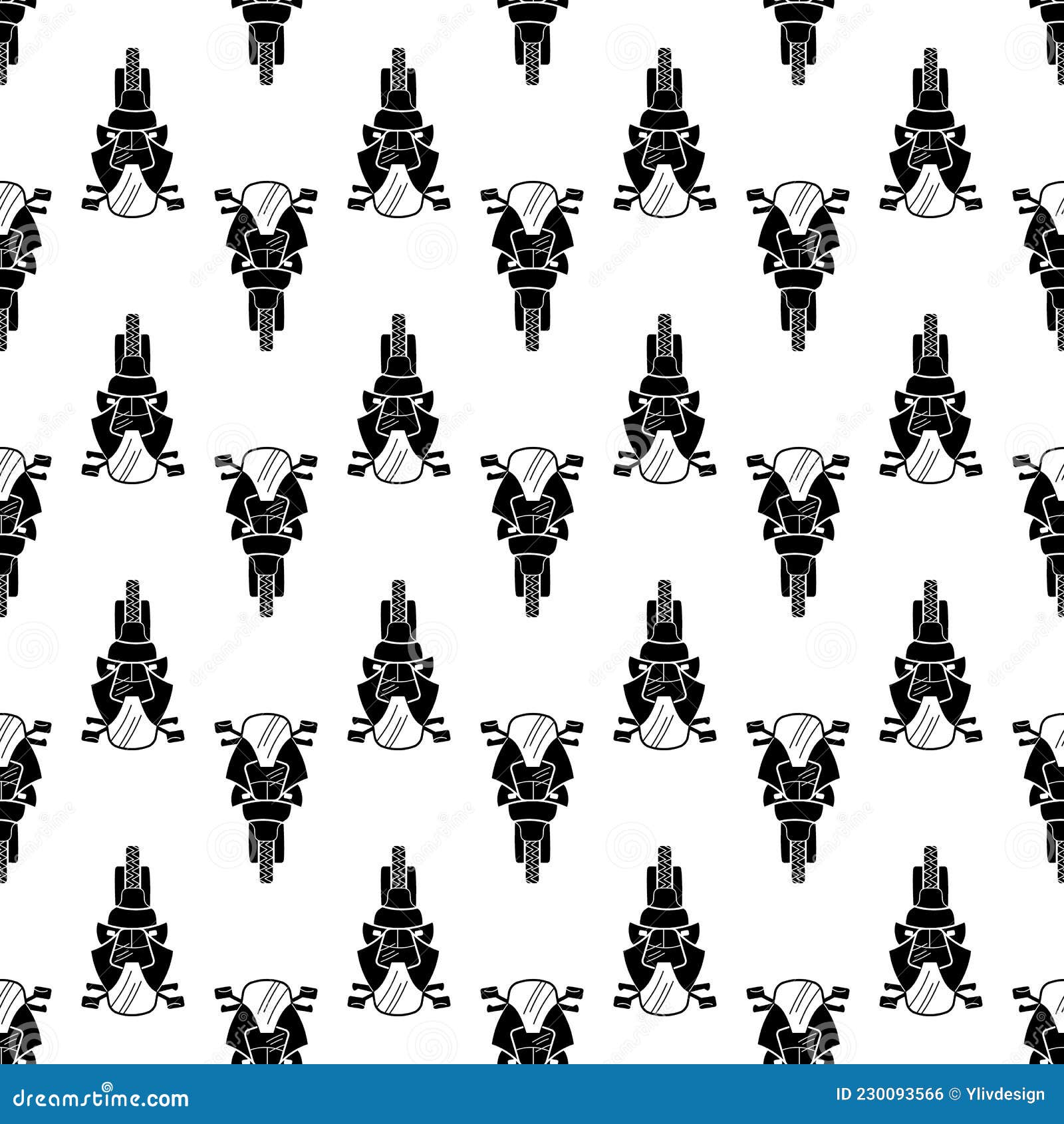 Front of Scooter Pattern Seamless Vector Stock Vector - Illustration of ...