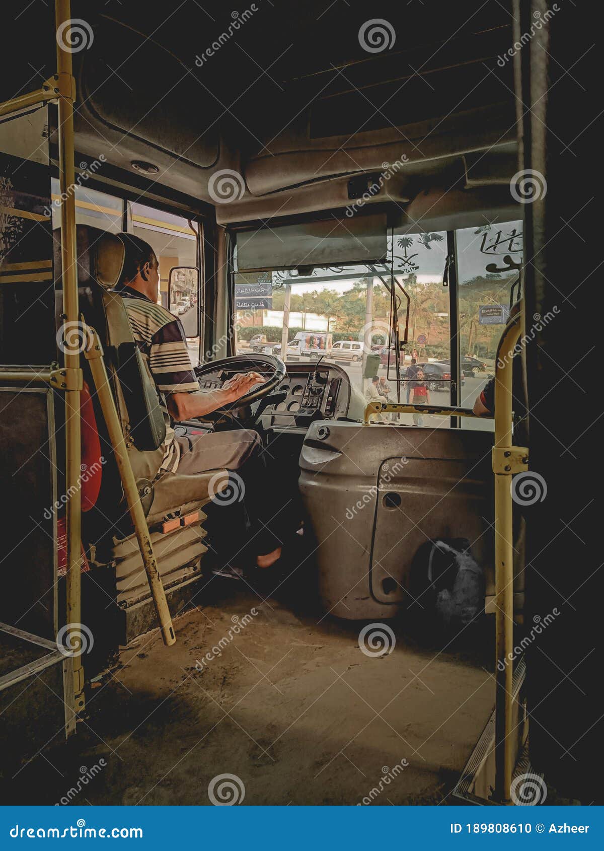 Front Seat View of the Public Transport Editorial Image - Image of seat ...